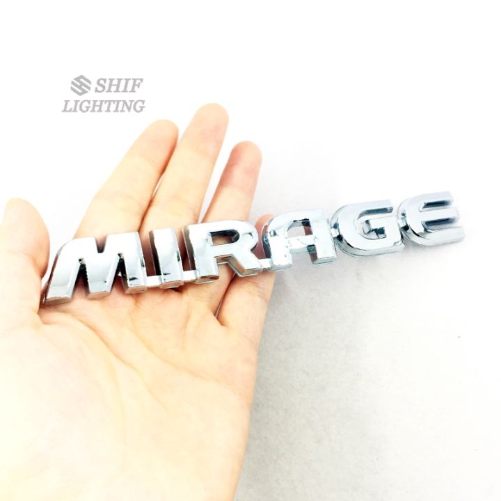 1 x ABS Chrome MIRAGE Letter Logo Car Auto Rear Trunk Emblem Badge ...