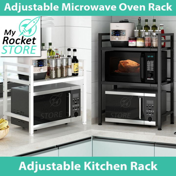Microwave Oven Rack Kitchen Racks Adjustable Organiser Space Saving ...