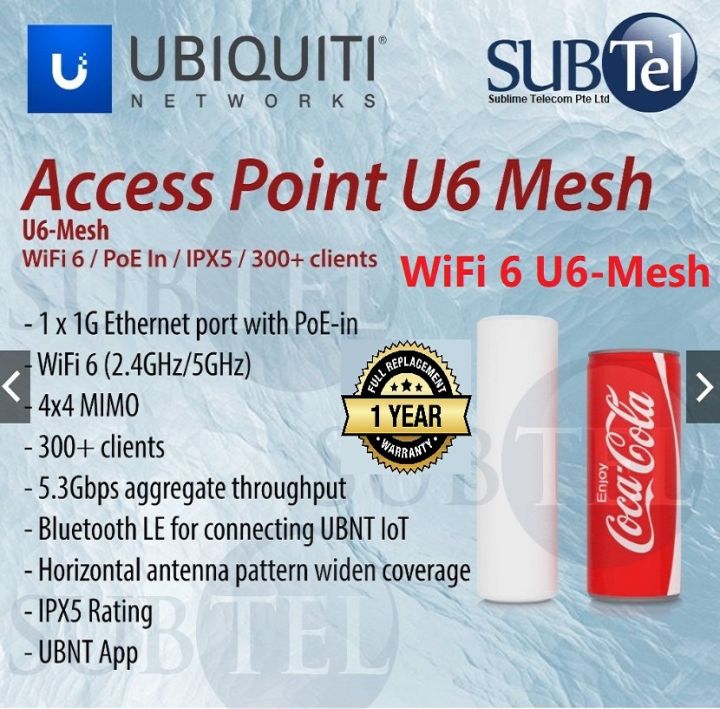 U6-MESH Ubiquiti UniFi WiFi 6 Mesh AP. The WiFI6 Access Point Version ...