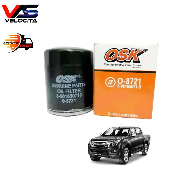 OSK OIL FILTER ISUZU DMAX 2.5 2013-2018 RT50 RT85 (O-8721)(8-98165071-0 ...