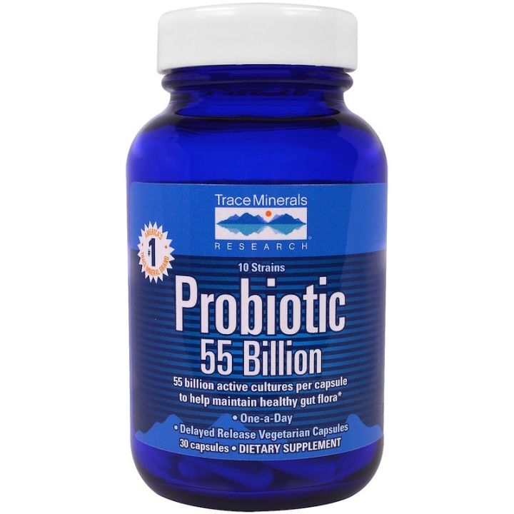 Probiotic, 55 Billion, 10 STRAINS, Lactobacillus & Bifidobacterium, 30 ...