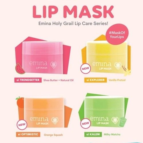 EMINA LIP MASK WITH SHEA BUTTER & NATURAL OIL 9GR BPOM - SLEEPING MASK ...