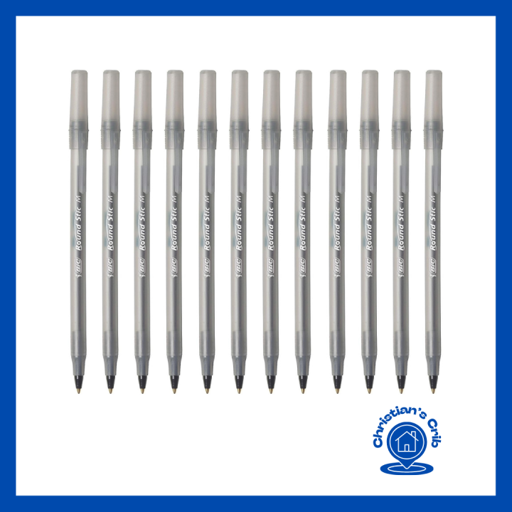 BIC Round Stic Xtra Life Ballpoint Pens, Medium Point (1.0mm), Black ...