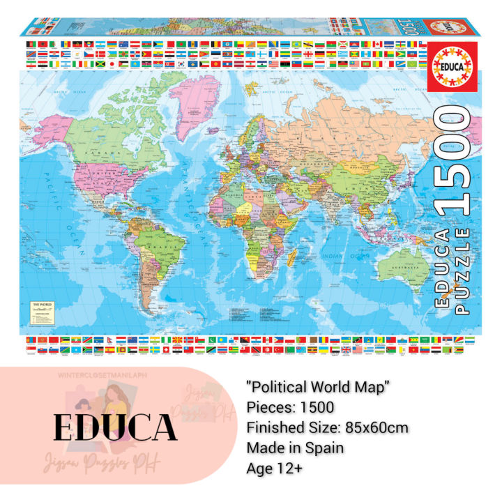 Educa 1500 piece Jigsaw Puzzle - Political World Map | Lazada PH