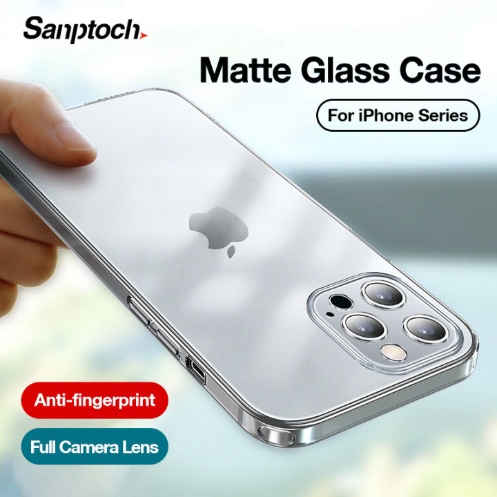 Sanptoch Matte Glass Clear Case For iPhone 11 / 12 / 13 / 14 Pro Max ...