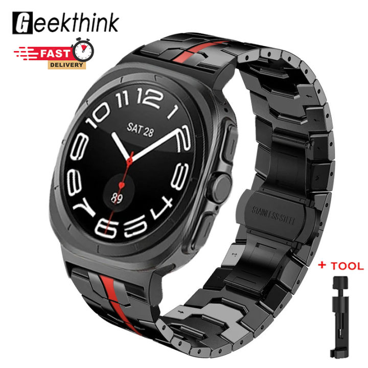 GEEKTHINK สายวงเหล็กสแตนเลสแบบสวมพอดีสำหรับนาฬิกา Samsung Galaxy Watch ...