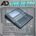 AD LIVE 20 PRO DIGITAL AUDIO MIXER 16 MIC INPUT WITH FLIGHT CASE ...