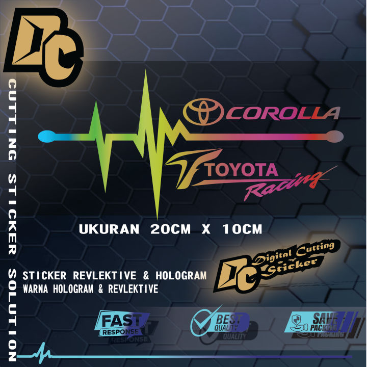 Sticker Logo Toyota Corolla Stiker Mobil Variasi Ekg Hologram Dan ...