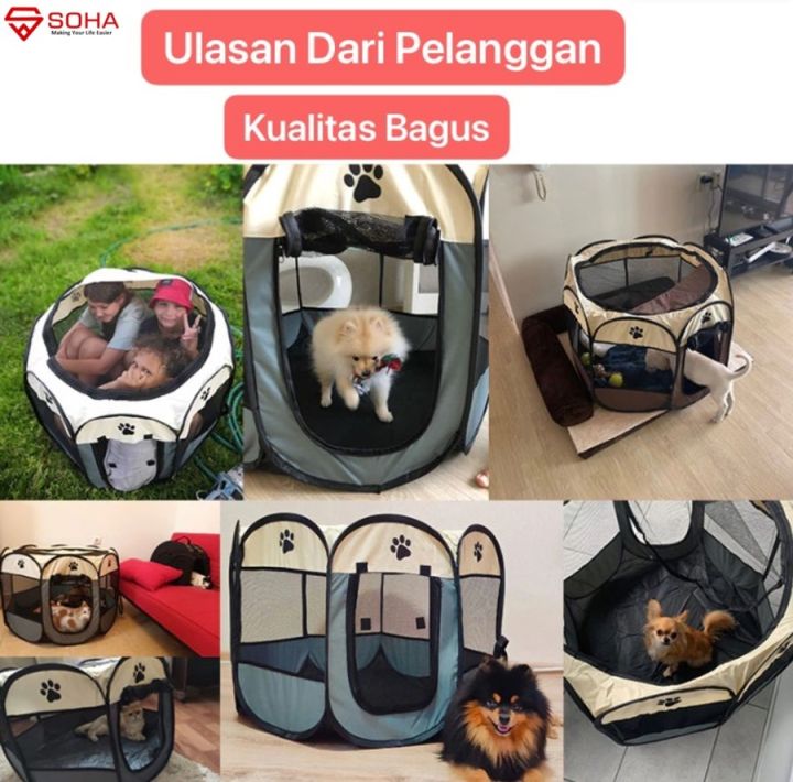AHP-01 Kandang Pet Pagar Tenda Lipat Hewan Peliharaan Kucing Tenda ...