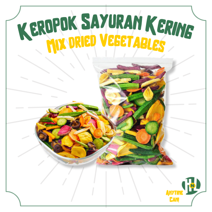 【500g/1kg】HNL Kerepek Sayur Campuran Keropok Sayuran Kering & Nangka ...