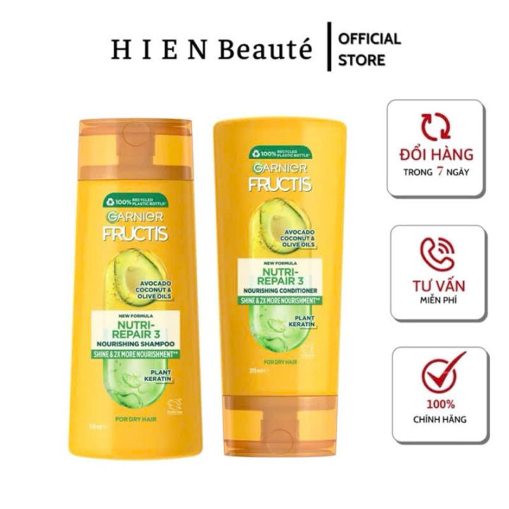 Dầu Gội + Xả Phục Hồi Tóc Hư Tổn Garnier Fructis Avocado Coconut ...