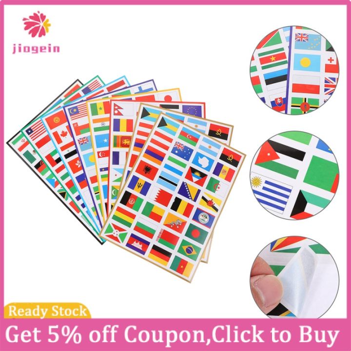 Jiogein 8 Sheets Flag ers Country Flags World Map Passport Scrapbooking ...