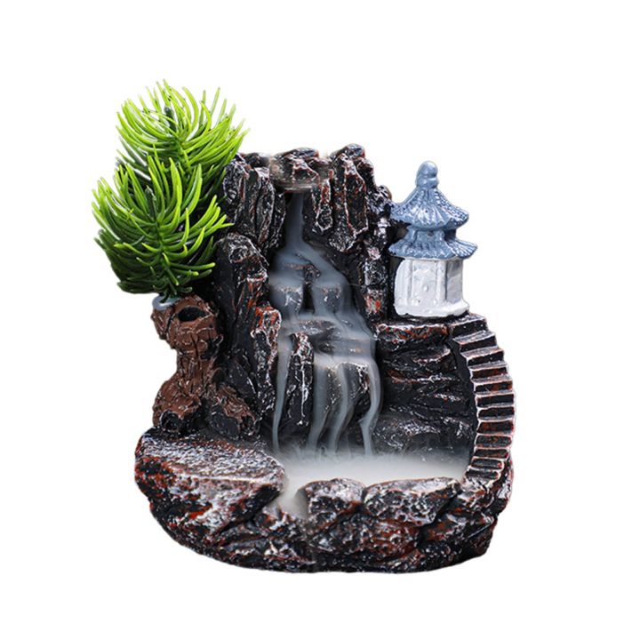 (PFUO) Incense Burner Mountains River Waterfall Fragrance Fireplace ...
