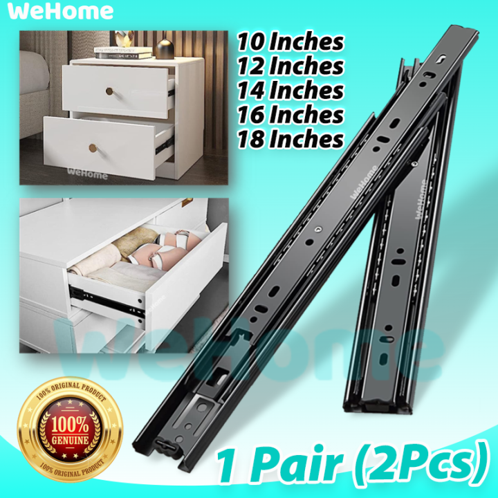 WeHome 1 Pair Drawer Slides Soft Close Three-Section Guide Full ...