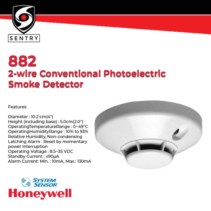 HONEYWELL System Sensor 882 2-wire Conventional Photoelectric Smoke ...