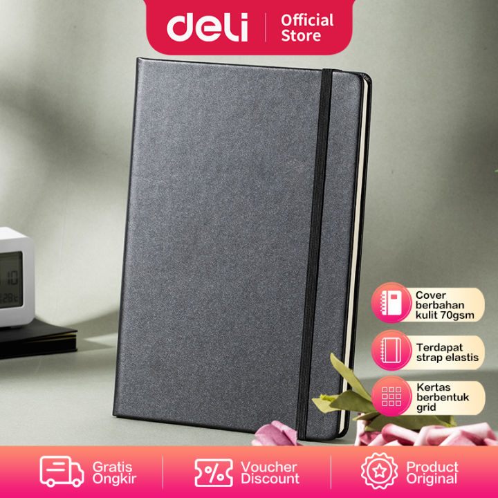 Deli Squared Notebook / Deli Buku Catatan Kotak-Kotak Cover Kulit 70 ...