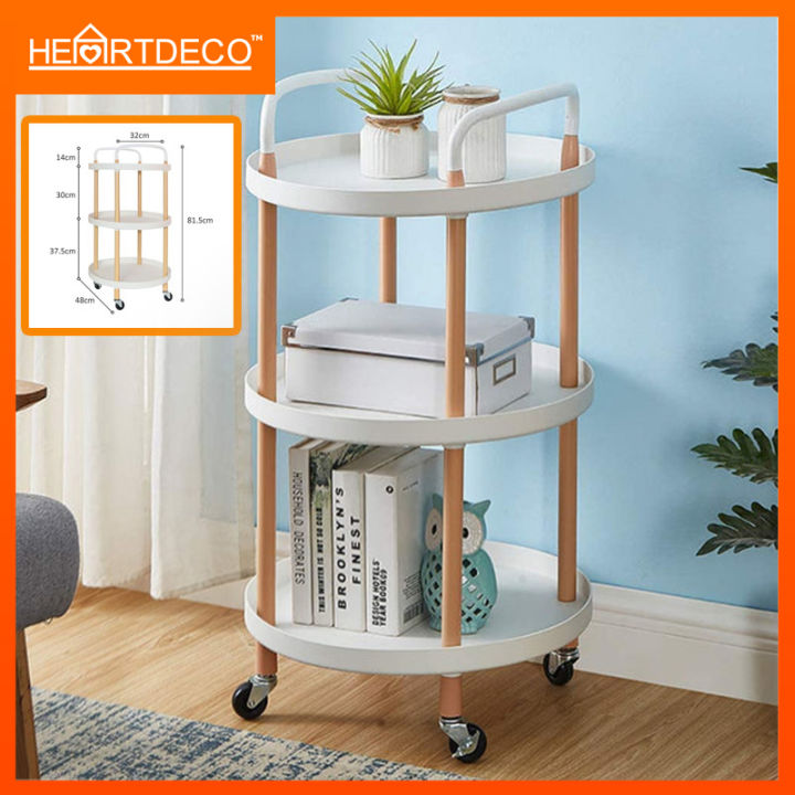 High quality White - 3 Tier Mobile Tea Multipurpose Living Room Trolley ...