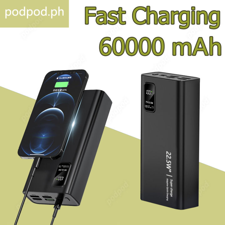 Type-C Two Way Fast Charging 4 Output 2 Input LED Display Power Bank ...