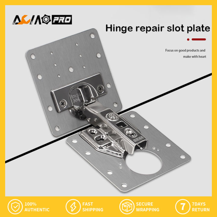 AumoPro 1pcs with 6pcs Screws Hinge Repair Plates Stainless Steel ...