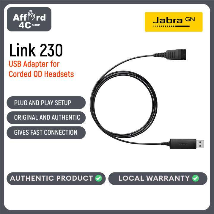 Jabra Link 230 USB adapter for corded QD headsets | Lazada PH