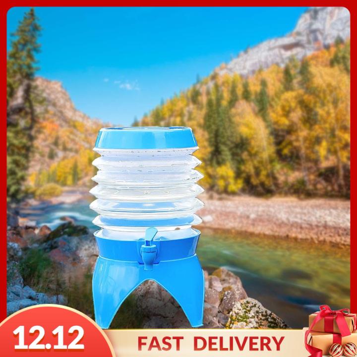 Gispark Collapsible Water Container, Camping Water Storage Tap Bucket ...