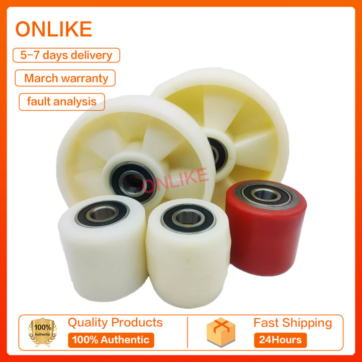 180x50mm Pallet Jack Truck Load Wheels Roller Replacement ID 47mm Nylon ...