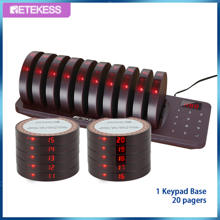 Retekess TD162 Wireless Restaurant Pager System, Table Order Buzzer, 0 ...
