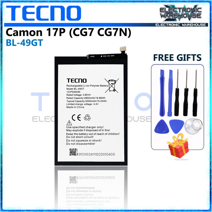 Battery for CG7 CG7N Tecno Camon 17P Model BL-49GT 5000mAh | Lazada PH