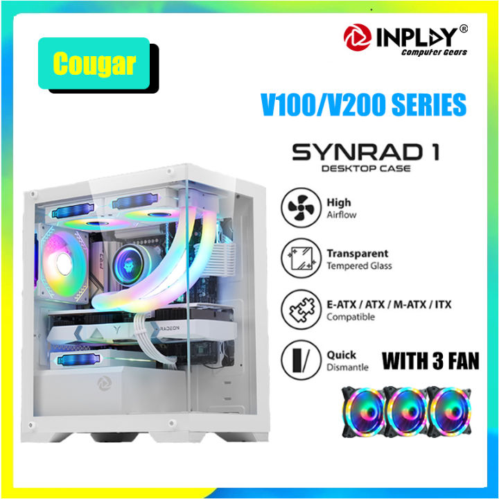 Pc Case Gaming Computer Case with Fan White Glass Inplay Seaview Palace ...