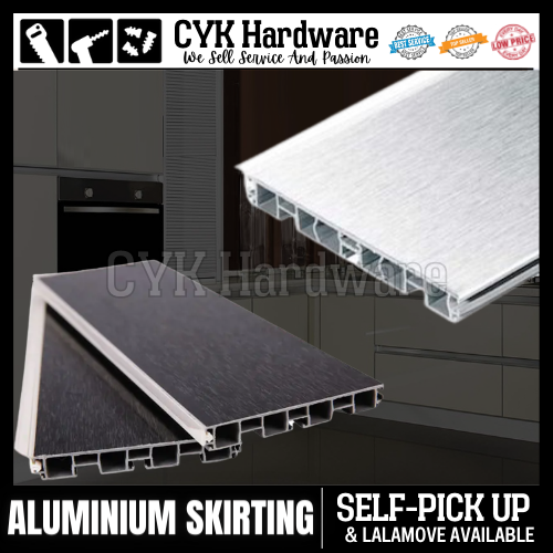 4'' (100MM) / 6'' (150MM) Aluminum Kitchen Cabinet Skirting With Rubber ...