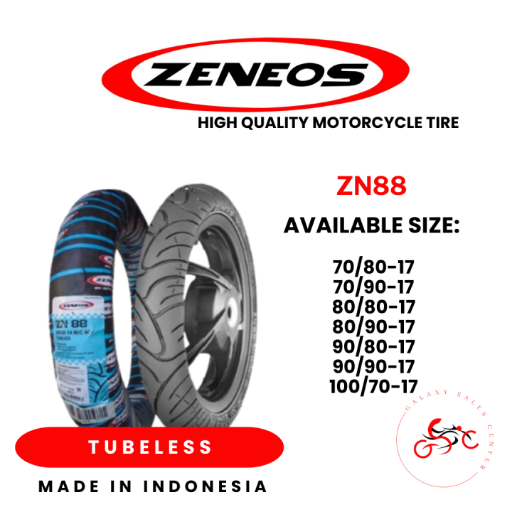ZENEOS ZN88 MOTORCYCLE TIRE TUBELESS BY 17 MADE IN INDONESIA | Lazada PH