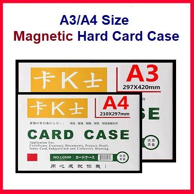 A3/A4 Size Magnetic Hard Card Case with Magnetic Magnet Black Frame Clear Magnetic Hard Card ...