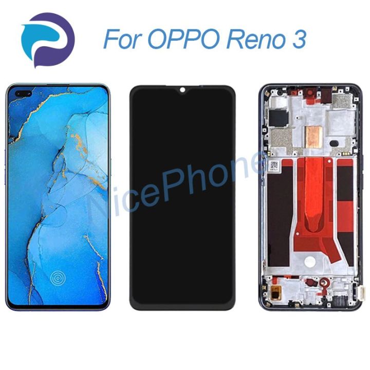 สำหรับ OPPO Reno 3หน้าจอ LCD + แสดงการกำหนดตำแหน่งการสัมผัส2400*1080 ...