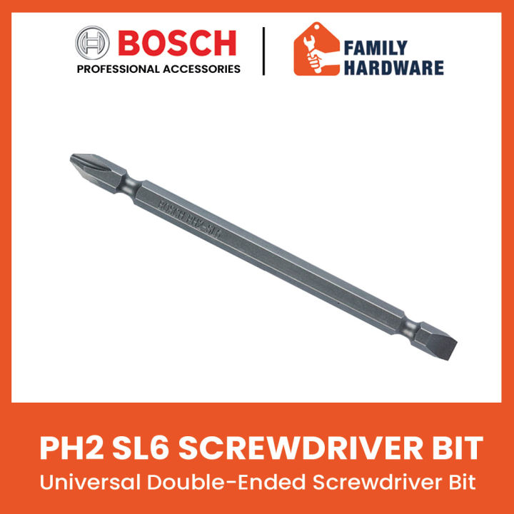 BOSCH Universal Double Ended Screwdriver Bit PH2 SL6 X 65MM 110MM ...