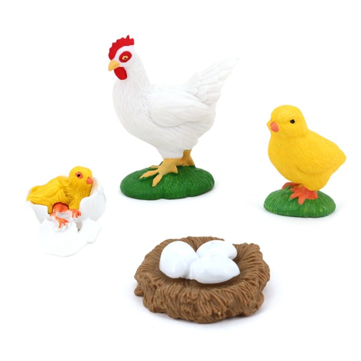 (YRKX) 4Pcs Chick Life Cycle Model,Realistic Animal Life Growth Cycle ...