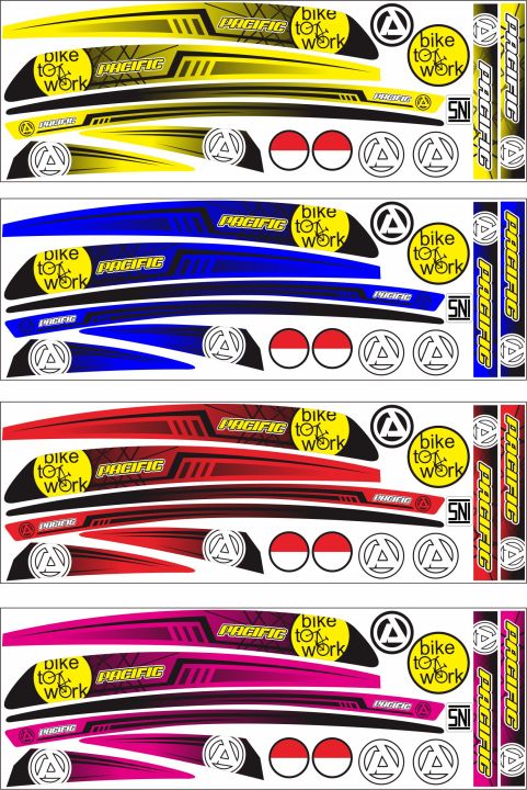 STIKER VARIASI STRIPING MOTIP UNIVERSAL STICKER SEPEDA LIPAT STIKER ...