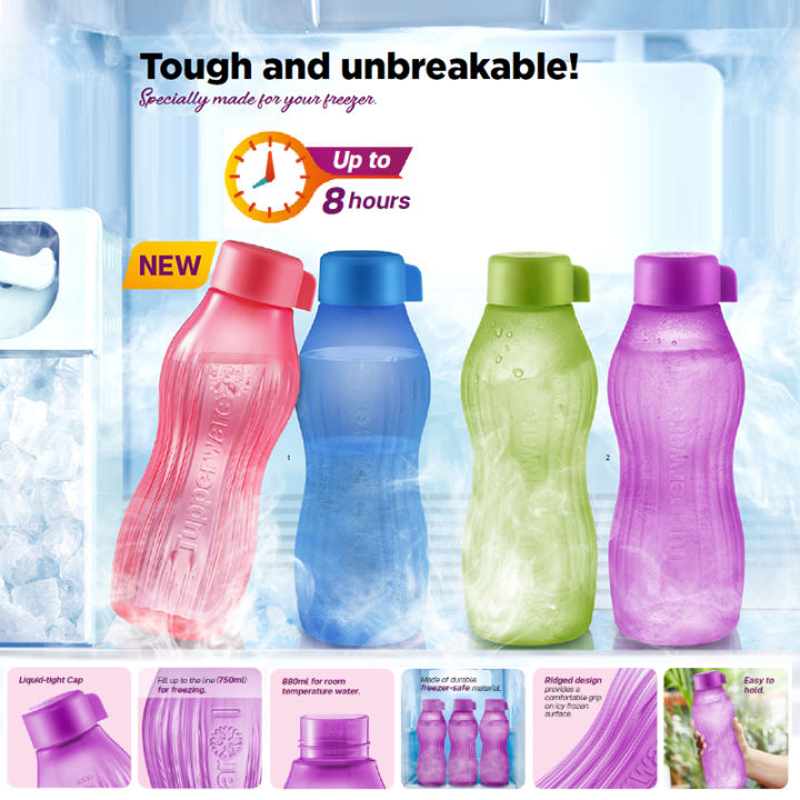 Authentic Tupperware 880ml XtremAqua Eco Water Bottle Normal Cap ★ Freezer ★ BPA Free ★ Local ...