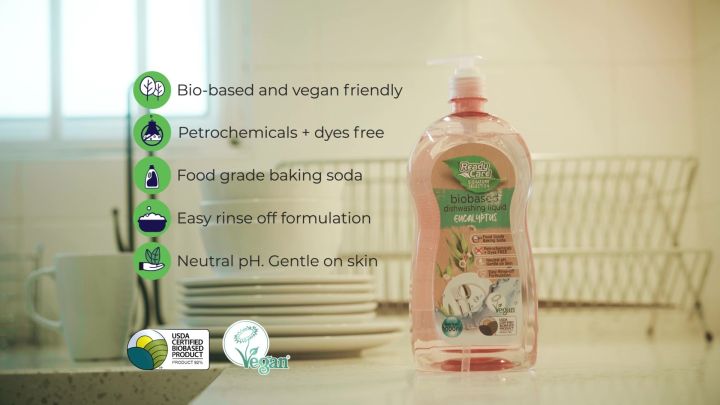 Bio-based Readycare Signature Selection Dish Wash Liquid Baking Soda 900ml USDA Vegan Certified ...