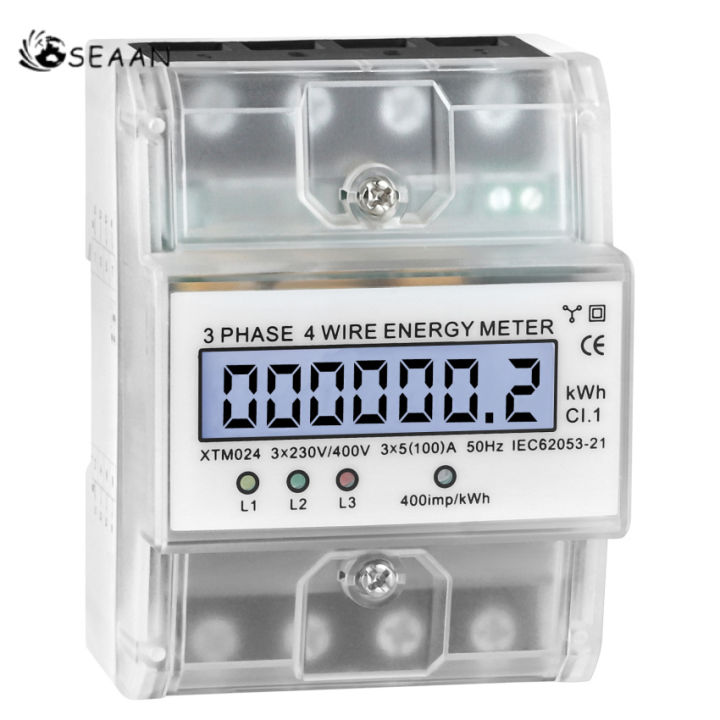Three Phase Miniature Electricity Meter Three Phase 4P Electricity ...
