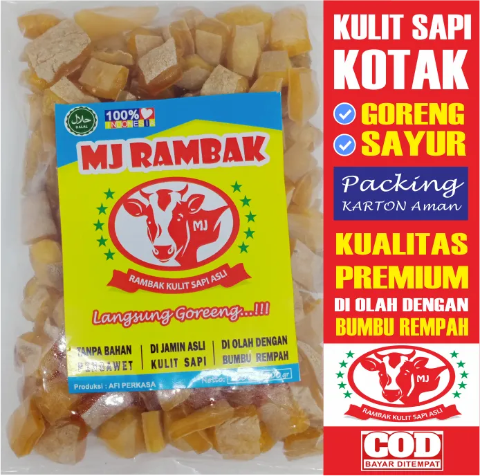 Sambal Krecek mentah/kerupuk kulit sapi/camilan diet gurih PREMIUM ...
