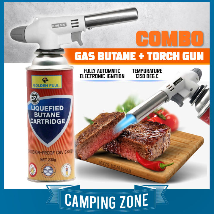 Combo Butane Gas Cylinder With Torch Gun Flame Gun Gas Welding Torch ...
