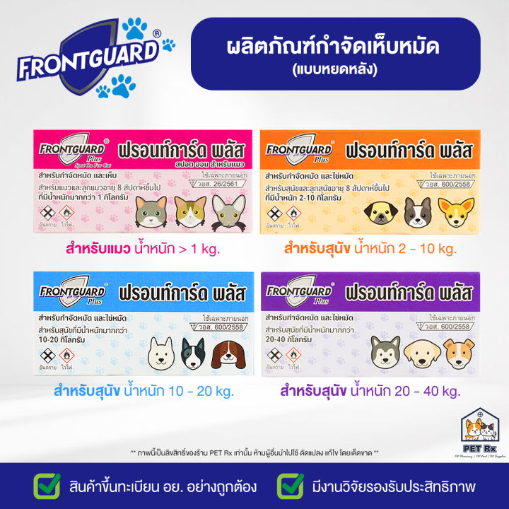 Frontguard Plus [แท้💯] ผลิตภัณฑ์กำจัดเห็บ-หมัด รูปแบบหยดหลัง สำหรับ ...