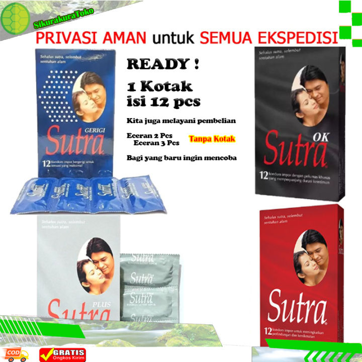 (SKR) PRIVASI J&T JNE Kondom Condom SUTRA Merah / RM / Plus / HITAM OK / Gerigi Biru isi 2 3 12 ...