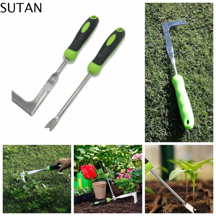 SUTAN Stainless Steel L-Shaped Crack Weeder Durable Long Handle Crevice ...