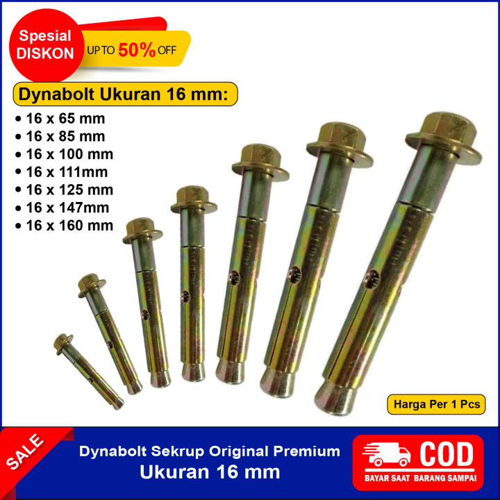Baut Dynabolt Baut Tanam Untuk Tembok Beton Kontruksi Ukuran 16 Mm Murah | Lazada Indonesia