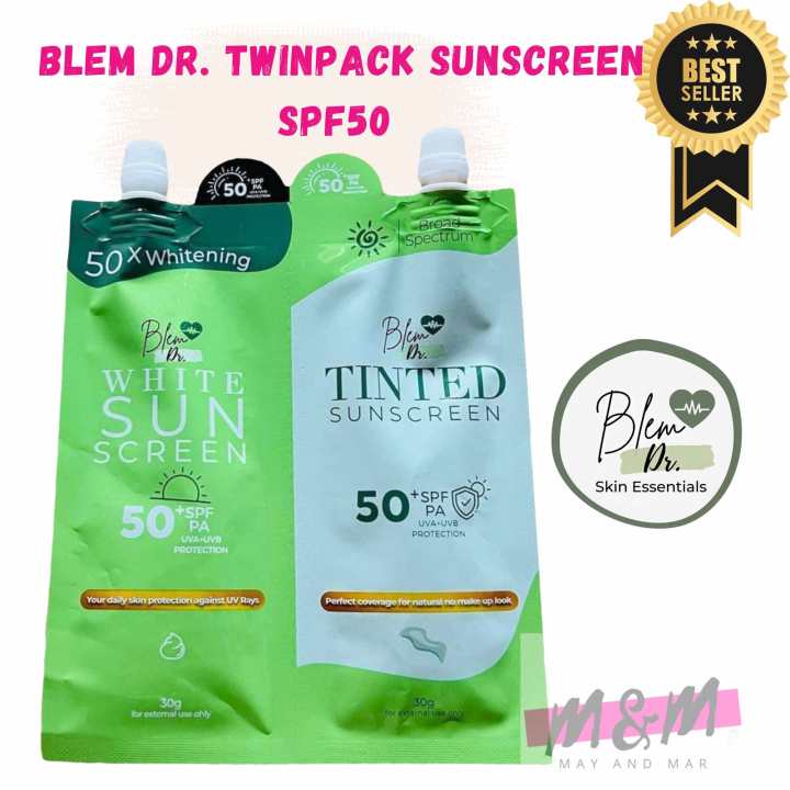 Blem Dr. Sunscreen Twinpack SPF50+SPF PA UVA - UVB PROTECTION 30g | Lazada PH