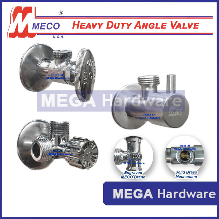 MECO Toilet Water Supply Angle Valve 1/2 or 3/8 or 1/4 (for flush ...