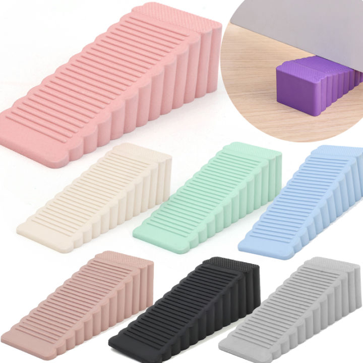 Safety Rubber Door Stop Stoppers Block Wedge Doorstops Rear Retainer ...