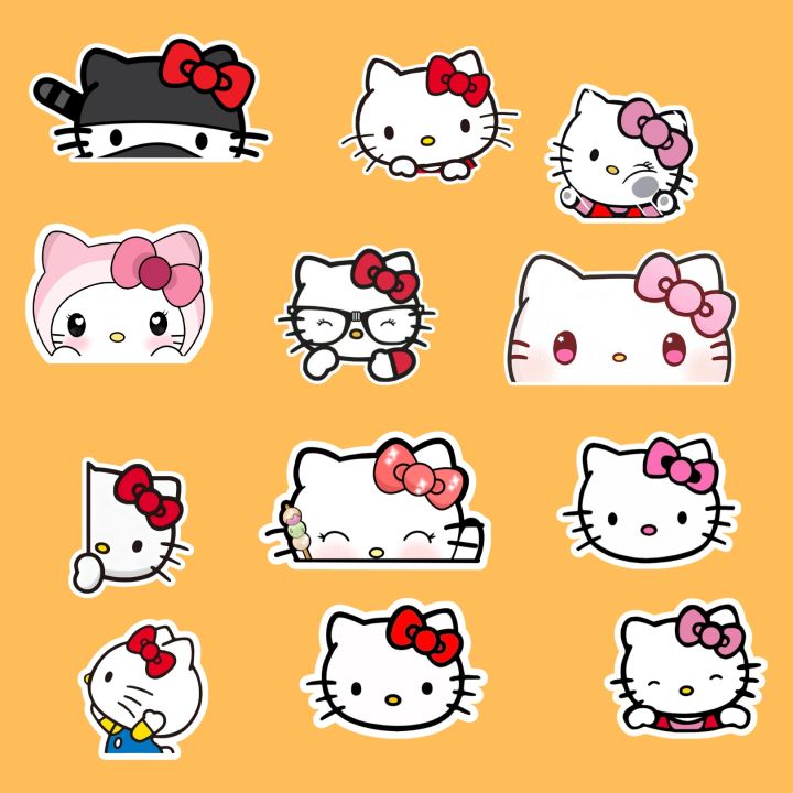 Hello Kitty Peeking Stickers for your tumblers, laptop, notebooks, etc ...