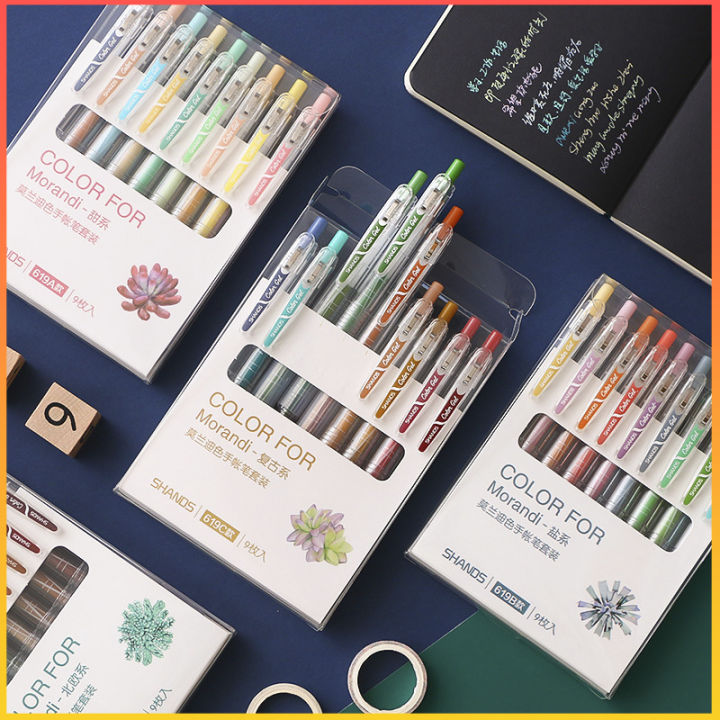9Pcs/Set Morandi Pen Morandi Series Retractable Color Palette Pens ...